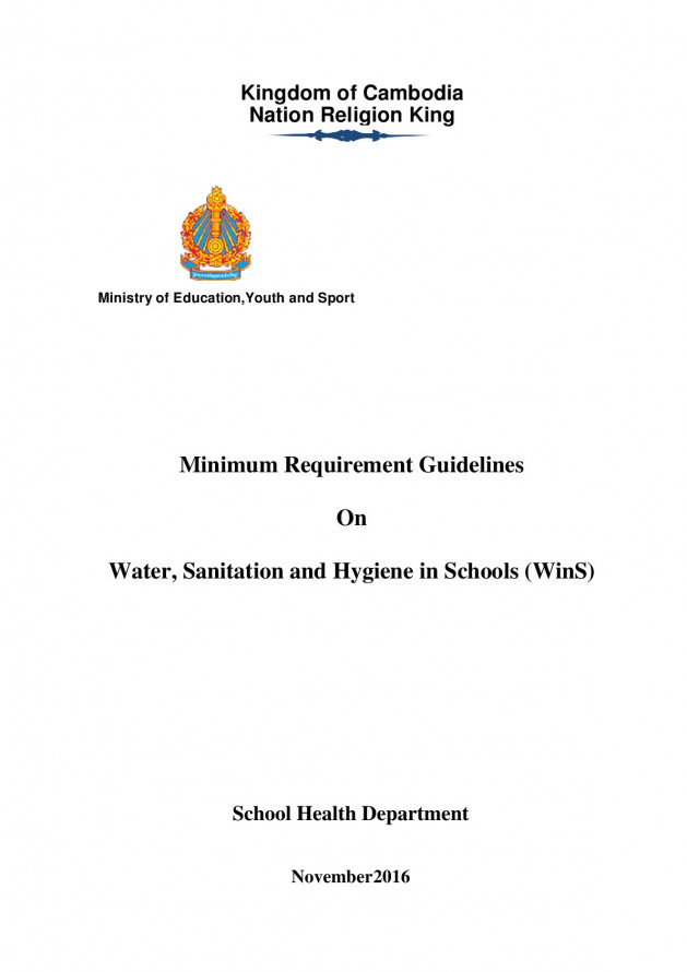 Minimum Requirement Guidelines On Water, Sanitation and Hygiene in ...
