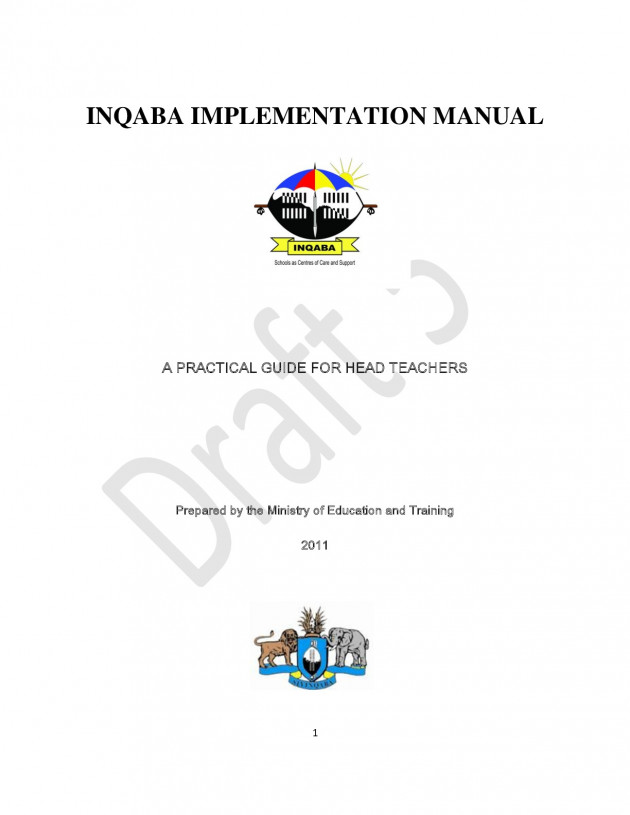 Inqaba Implementation Manual - a practical guide for head teachers